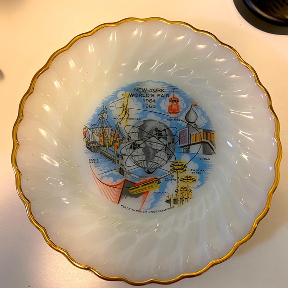 Fire King | Dining | Vintage Fire King Plate New York Worlds Fair 964 ...